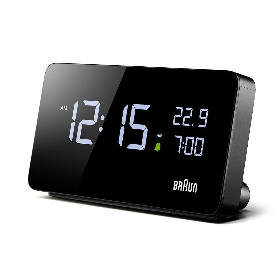 BC20 Braun digital rectangular alarm clock - black – Braun Clocks & Watches
