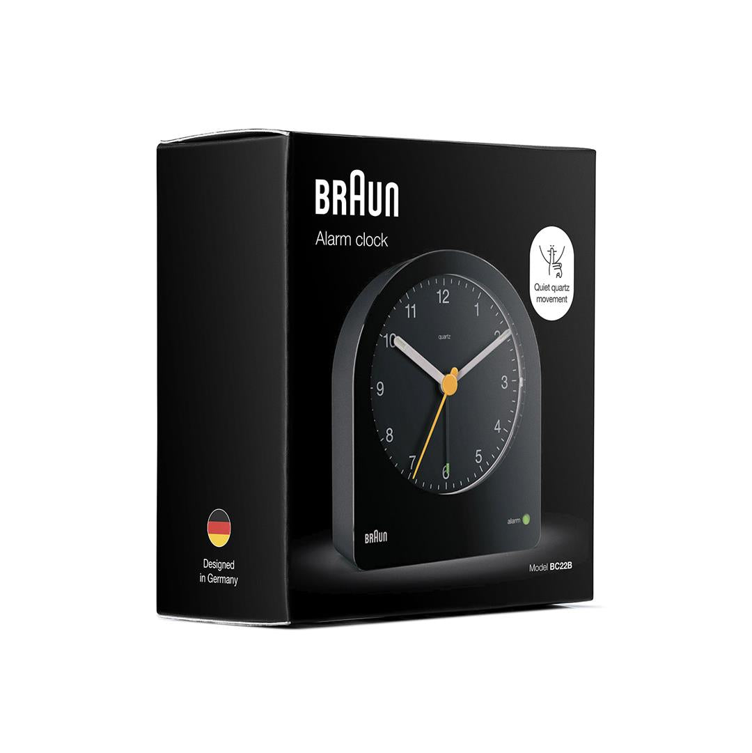 BC22 Braun classic analogue alarm clock - black – Braun Clocks & Watches
