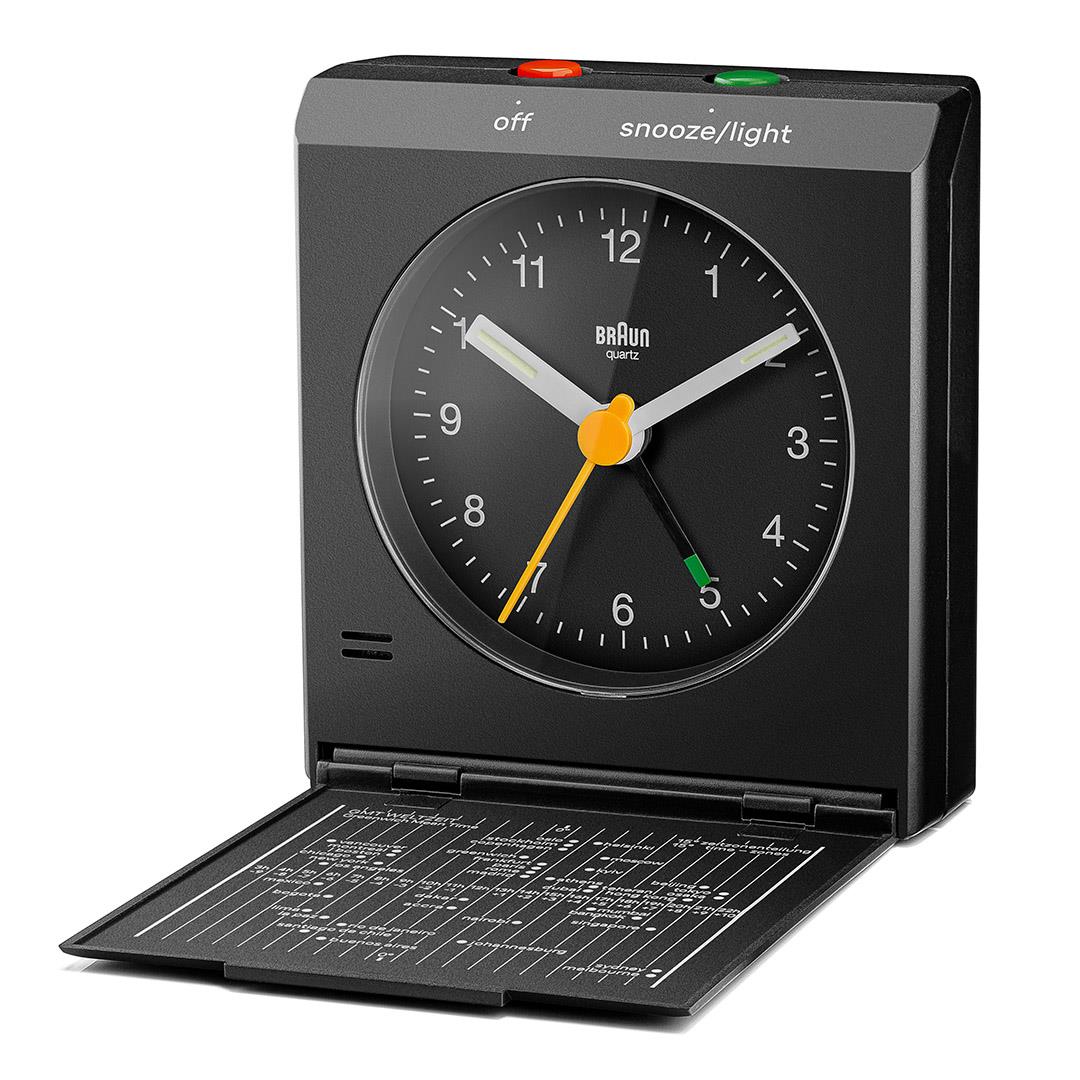 BC05 Braun travel analogue alarm clock - black – Braun Clocks