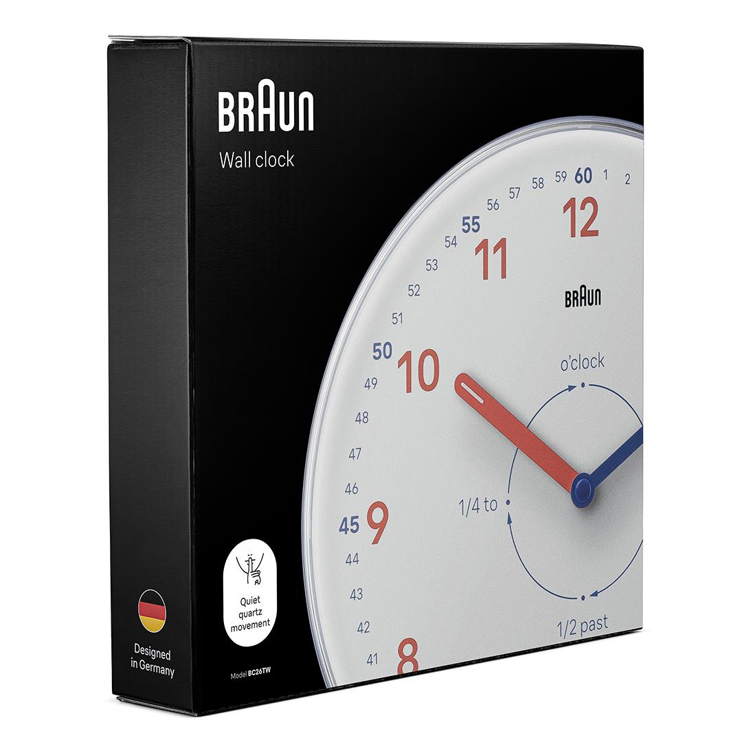 BC26 Braun time teachers wall clock - white – Braun Clocks & Watches