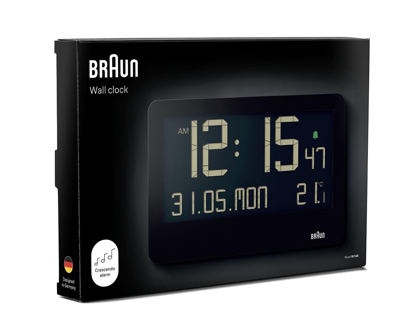 BC14 Braun digital wall clock - black – Braun Clocks