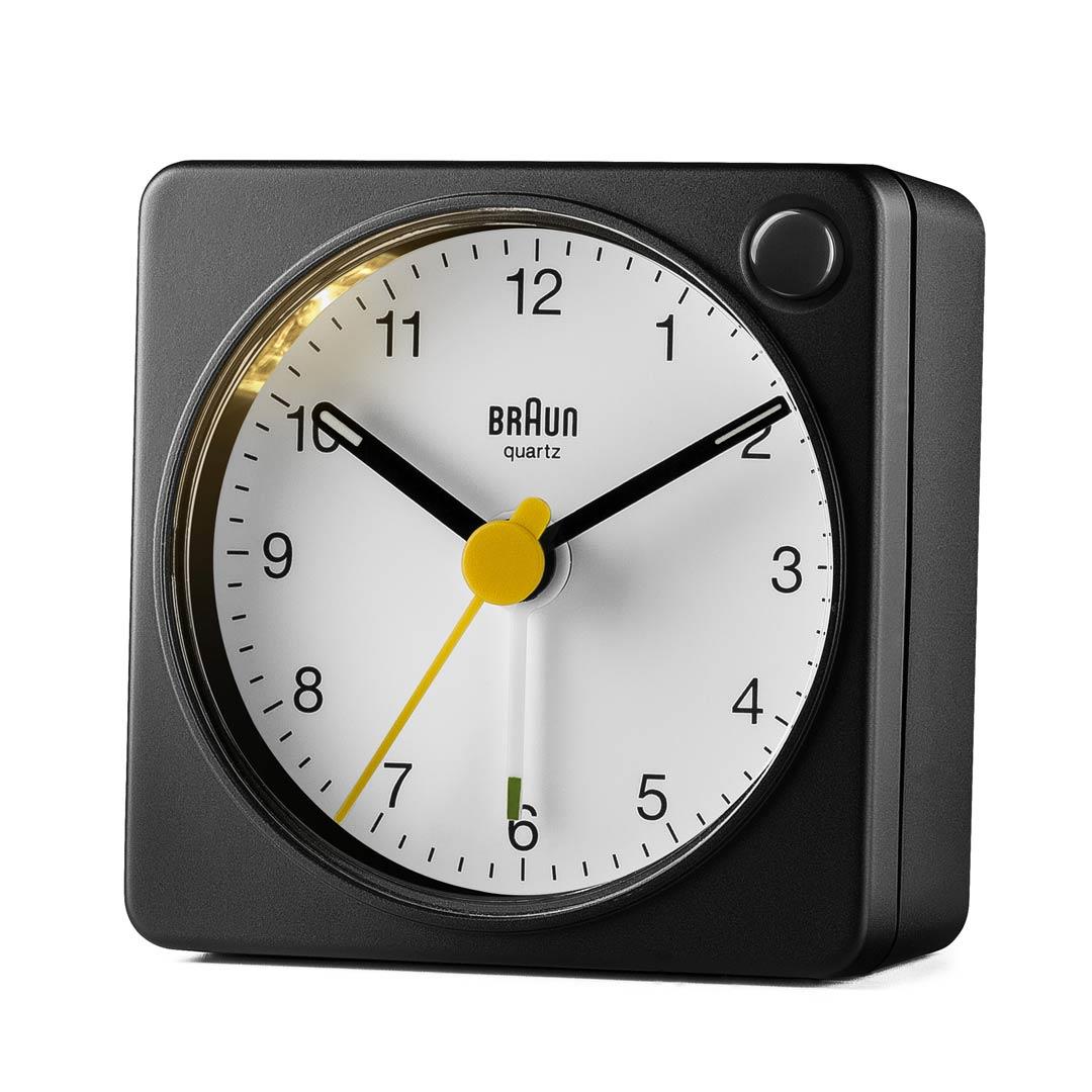 BC02X Braun classic analogue travel alarm clock - black & white – Braun ...