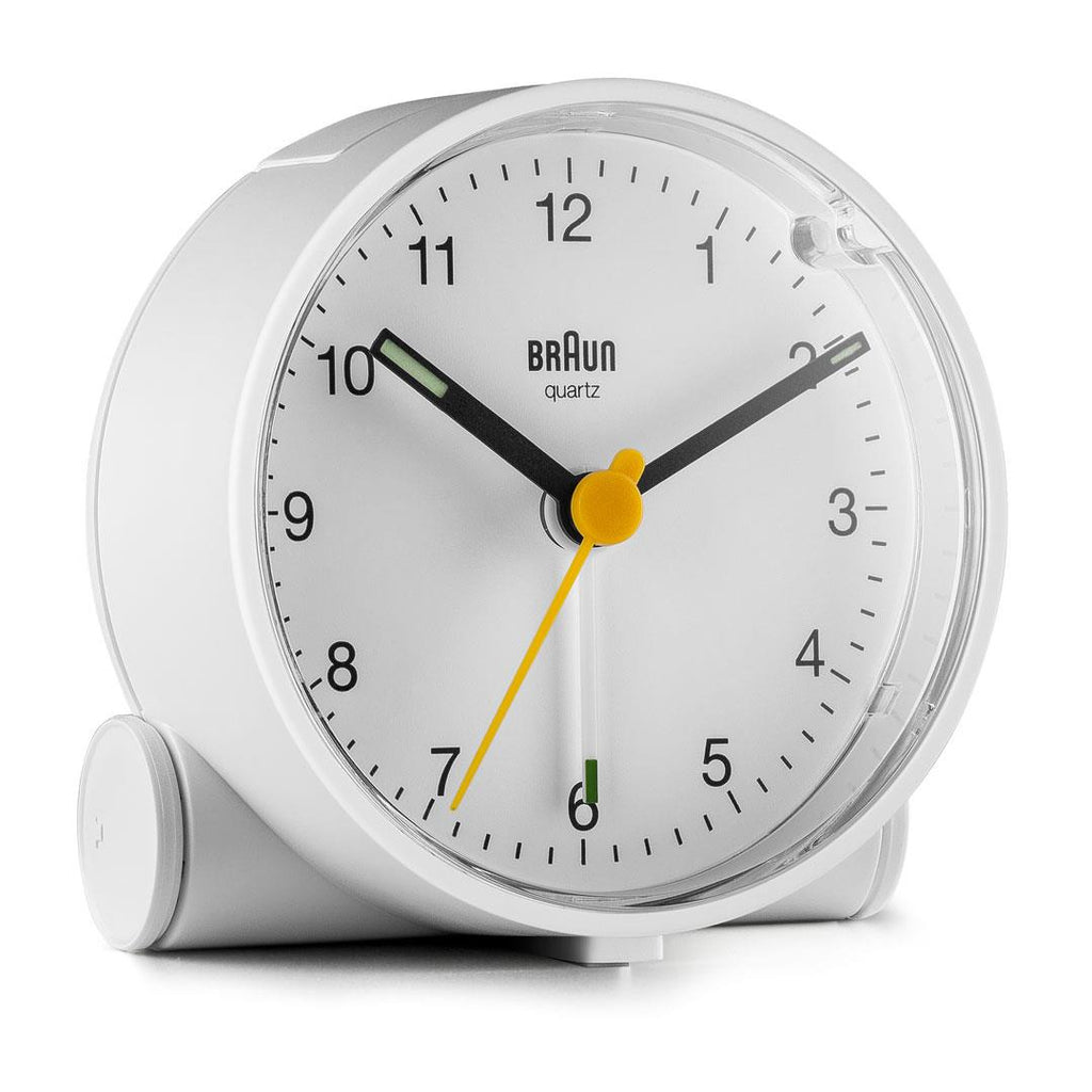 BC01 Braun classic analogue alarm clock - white – Braun Clocks & Watches