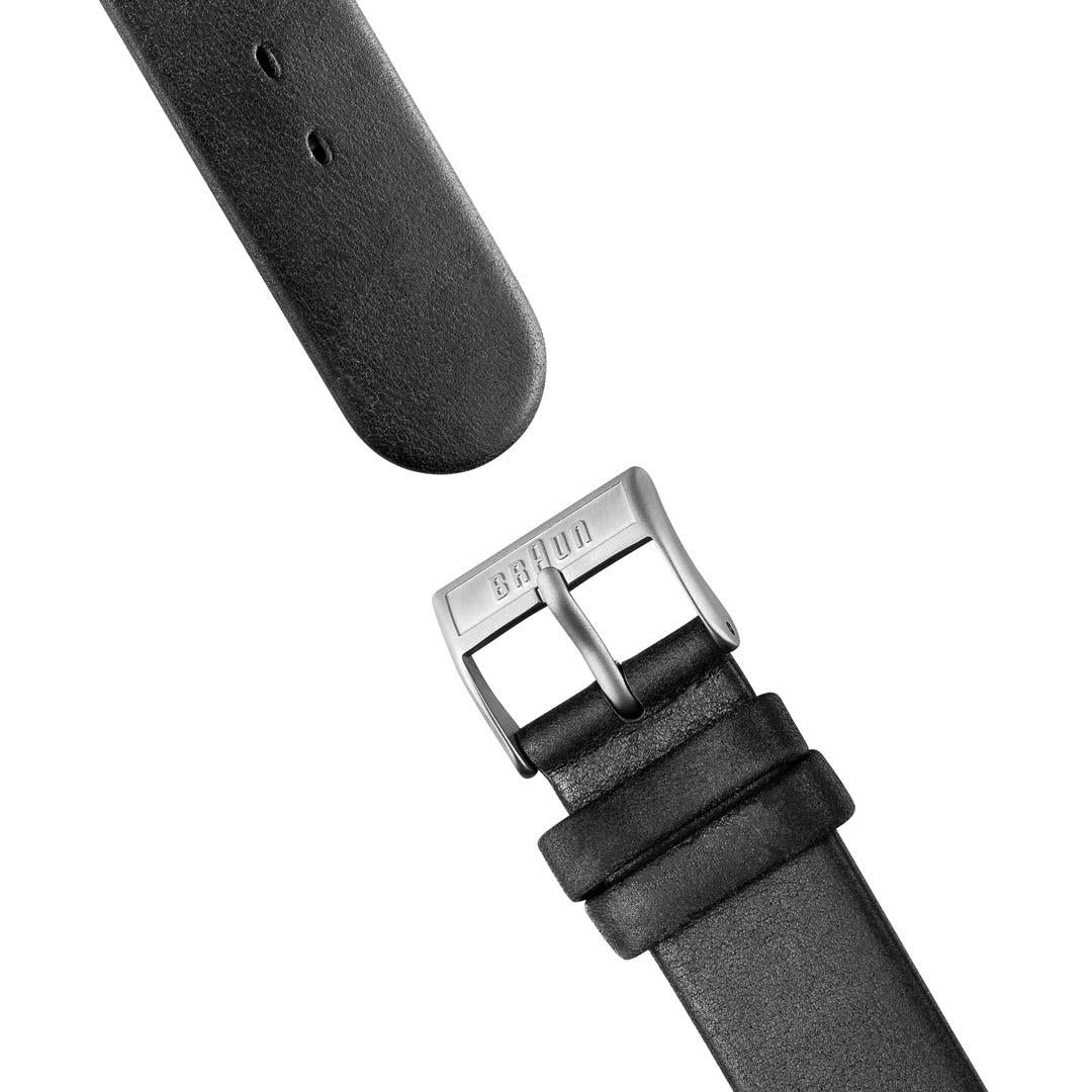 AW10 Braun classic watch - black dial and black leather strap – Braun ...