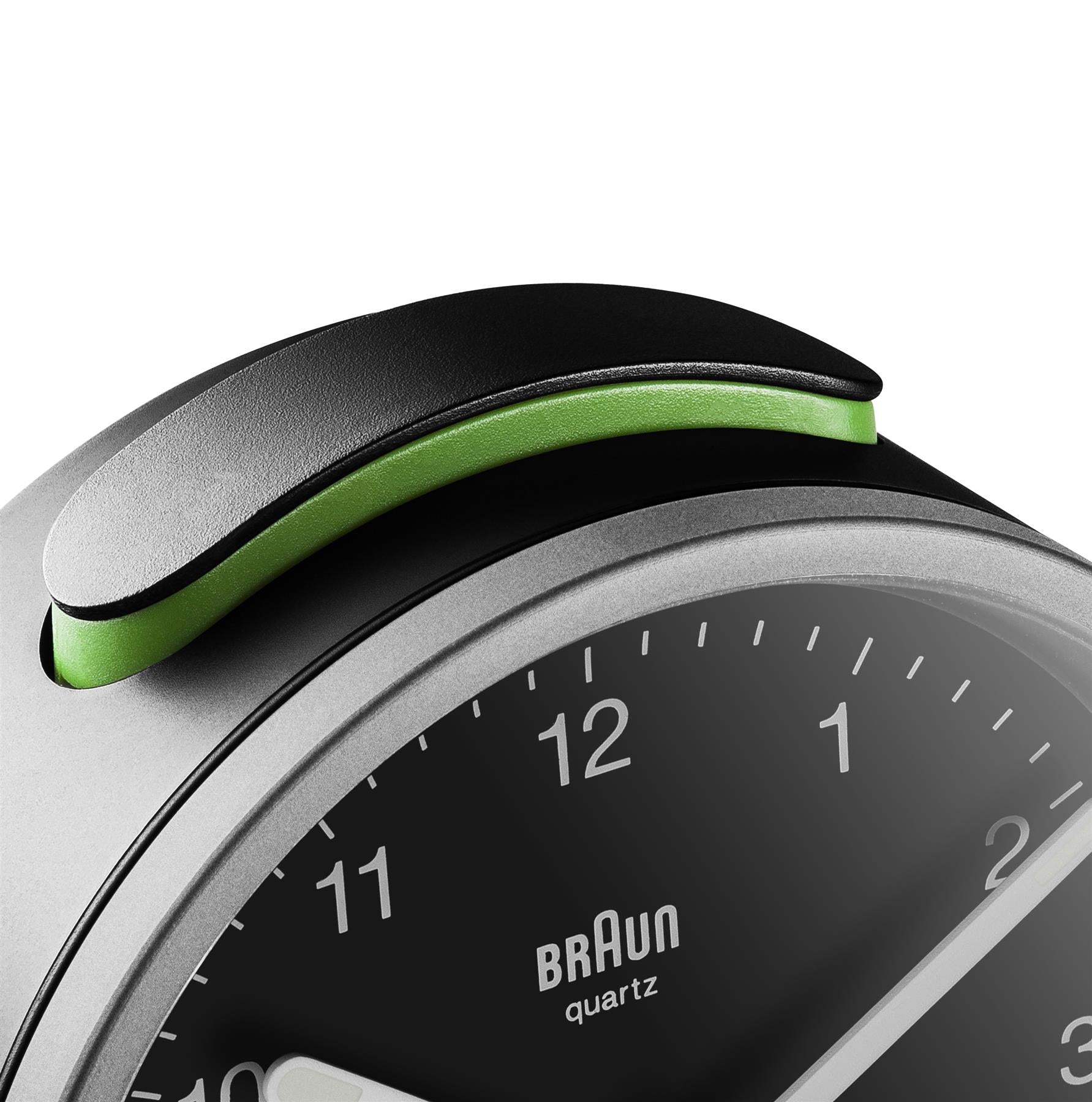 BC12 Braun classic analogue alarm clock - silver & black – Braun Clocks ...